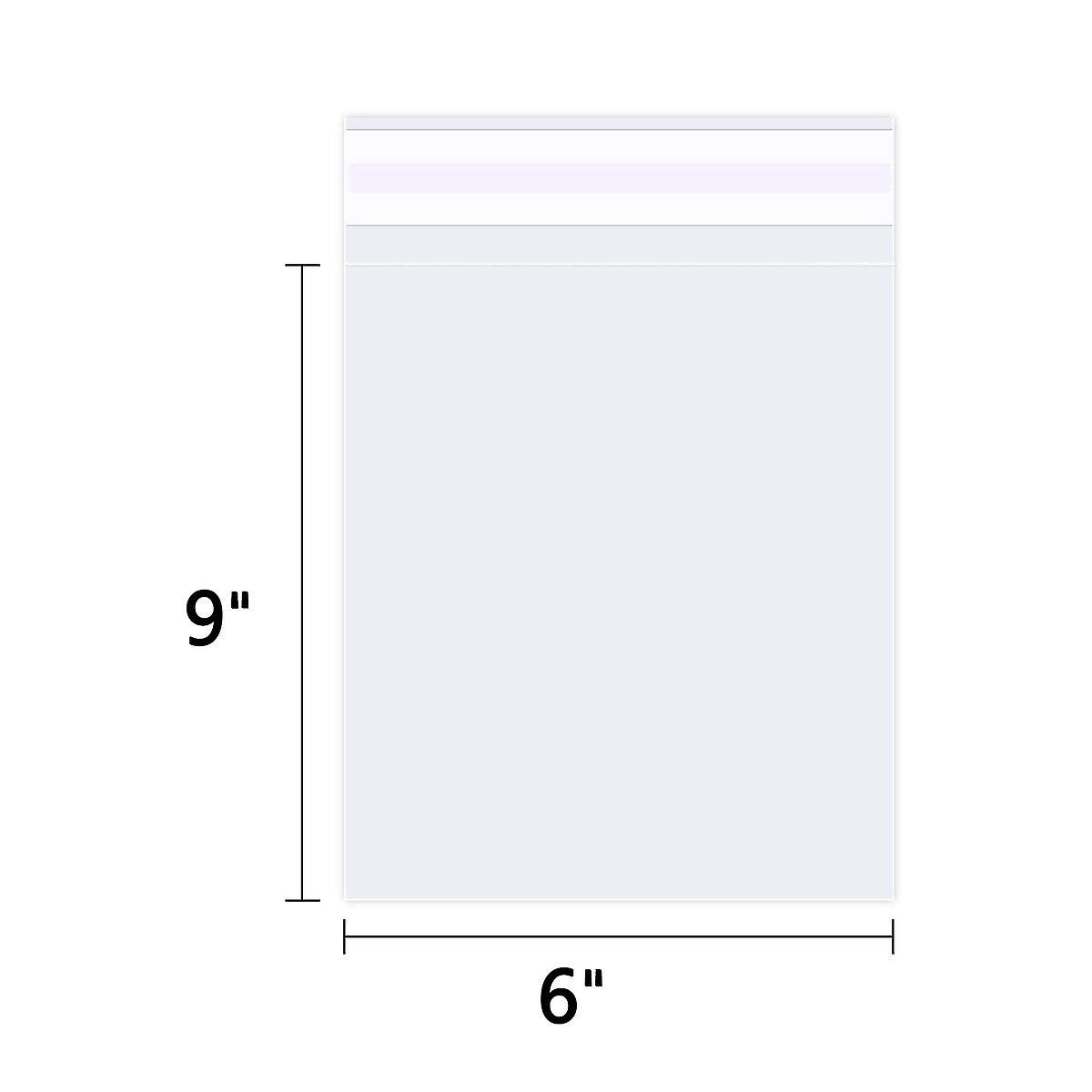 WEPOLY - 6" x 9" (200 Count) Clear Cellophane Bags - Self Sealing Cello Plastic Poly Bags- for A7 A8 A9 Cads & Envelopes, Bakey, Cookies, Candies