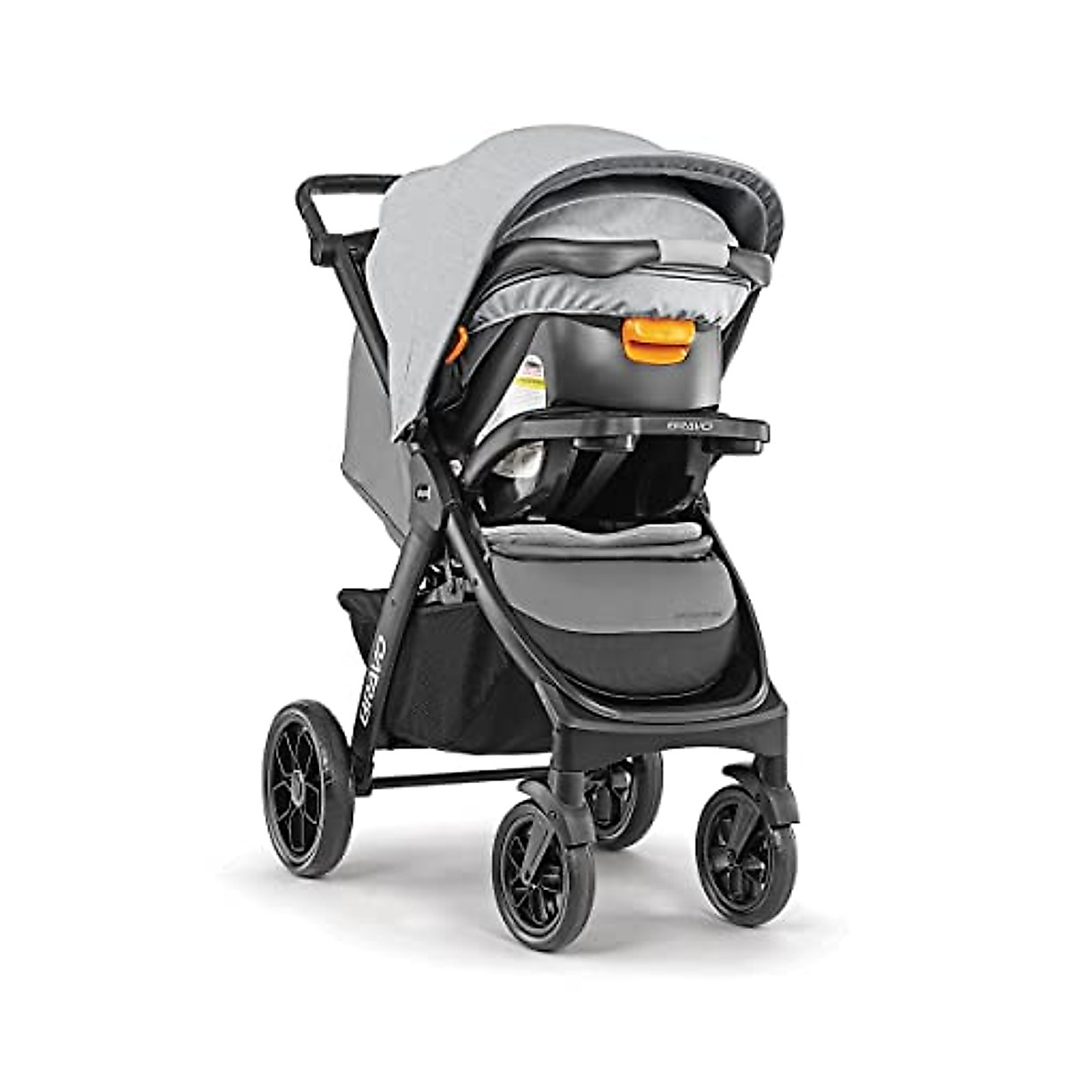 Chicco Bravo LE Trio Travel System, Bravo LE Quick-Fold Stroller with KeyFit 30 Zip Infant Car Seat, Car Seat and Stroller Combo | Driftwood/Grey