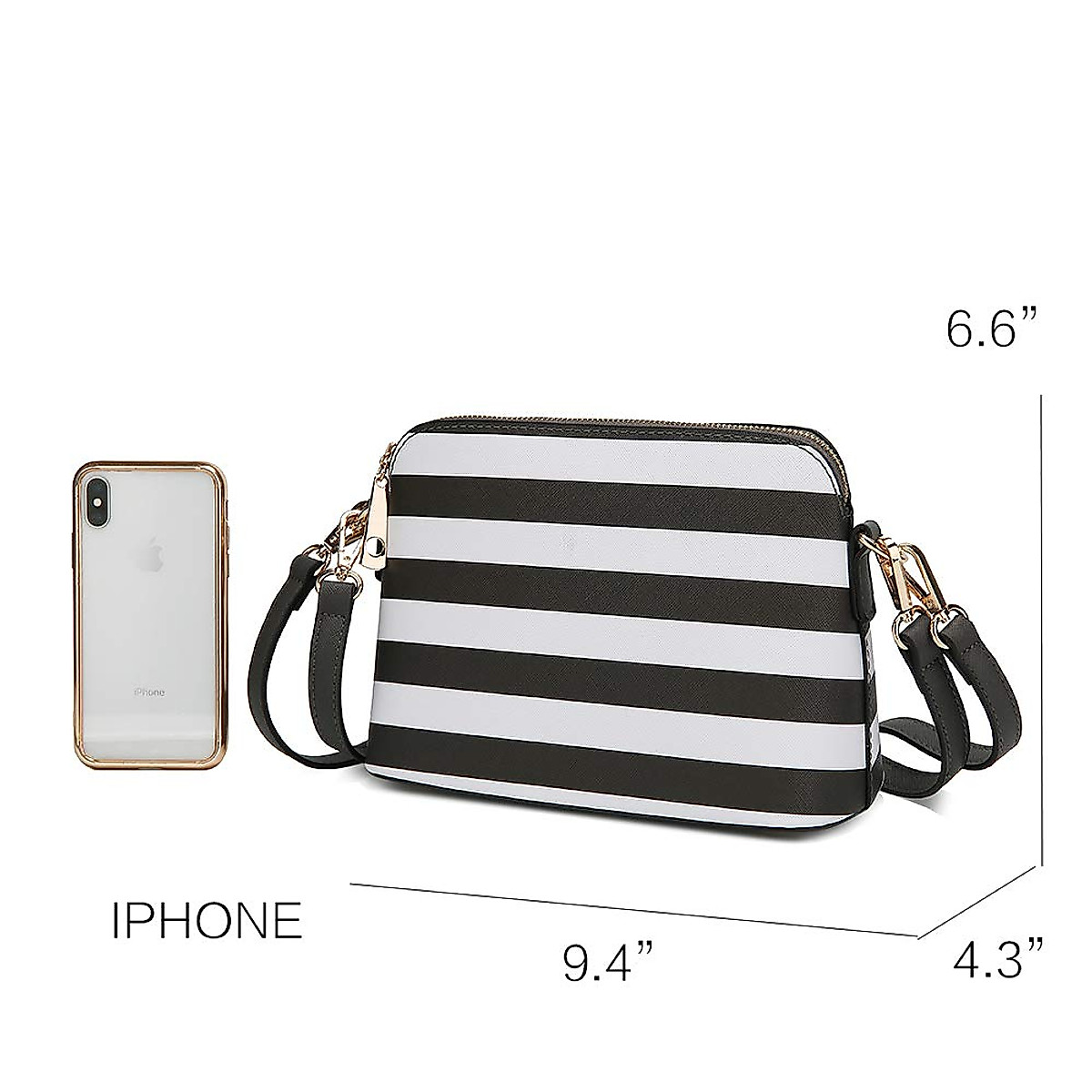 MKF Crossbody Bag for Women – PU Leather Pocketbook Handbag – Designer Side Messenger Purse, Shoulder Crossover Light Beige