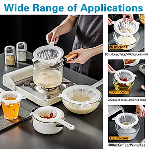 Kitchen Ultra-Fine Nylon Mesh Strainer Food Yogurt Mesh Sieve Plastic Mesh Colander with ​Handle Mini Brine Shrimp Separation Net for Filtering Juice Juice Milk Honey (80Mesh)
