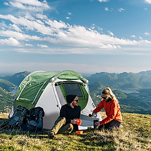 Eackrola 2-Person-Tent, Instant Pop up Tent for Camping, Easy Setup Beach Tent Sun Shelter - Ventilated Mesh Windows, Water Resistant, Carry Bag Included (Green)