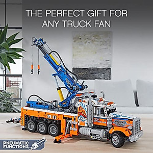 LEGO Technic Heavy-Duty Tow Truck 42128 with Crane Toy Model Building Set, Engineering for Kids Series