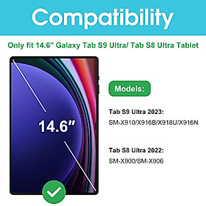 ProCase 2 Pack Screen Protector for Galaxy Tab S9 Ultra 14.6 Inch 2023 / Tab S8 Ultra 2022, Tempered Glass Screen Film Guard for 14.6“ Galaxy Tab S9 Ultra Tablet (SM-X910 X916B X900 X906)