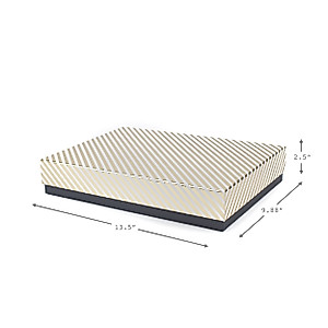 Hallmark Signature Large Gift Box (Gold Stripe) for Birthdays, Anniversaries, Christmas, Hanukkah, Holidays and More,5EBC1134