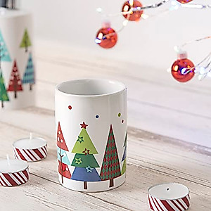 Allure Home Creation Holiday Christmas Tree 4-Piece Ceramic Bath Accessory Set