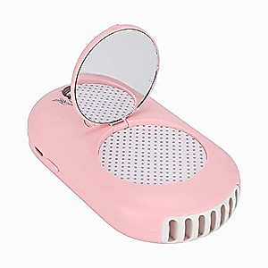 FILFEEL Eyelash Fan for Lash Extensions Small Portable Fan Mini USB Fan Rechargeable Air Conditioning Cooling Fan Eyelashes Extension Glue Dry Blower with Mirror(Pink)