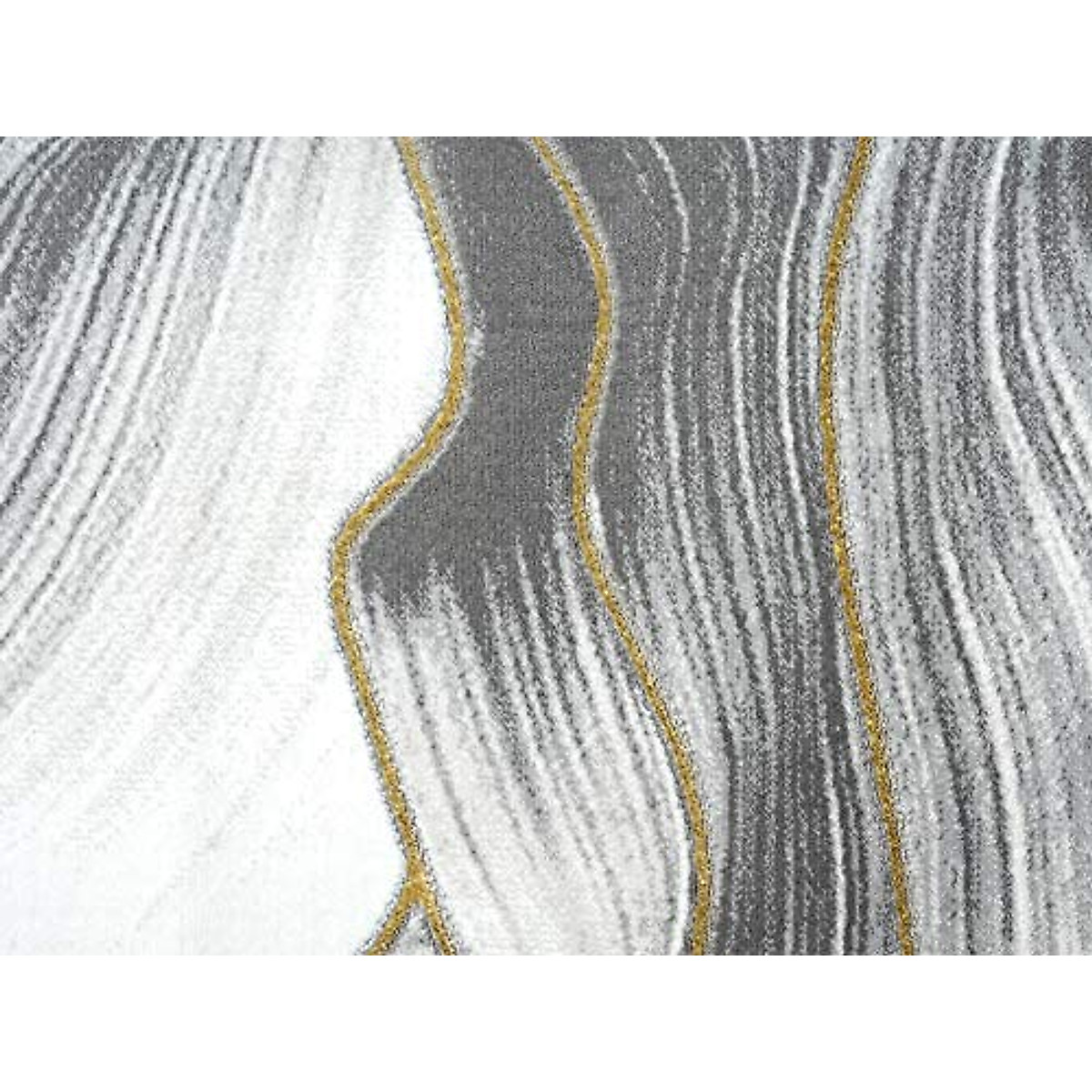Abani 7' 9" x 10' 2" (8x10) Grey & Gold Metallic Contemporary Ribbon Area Rug, Rugs Swirl Design Neutral Non-Shed Bedroom Rug