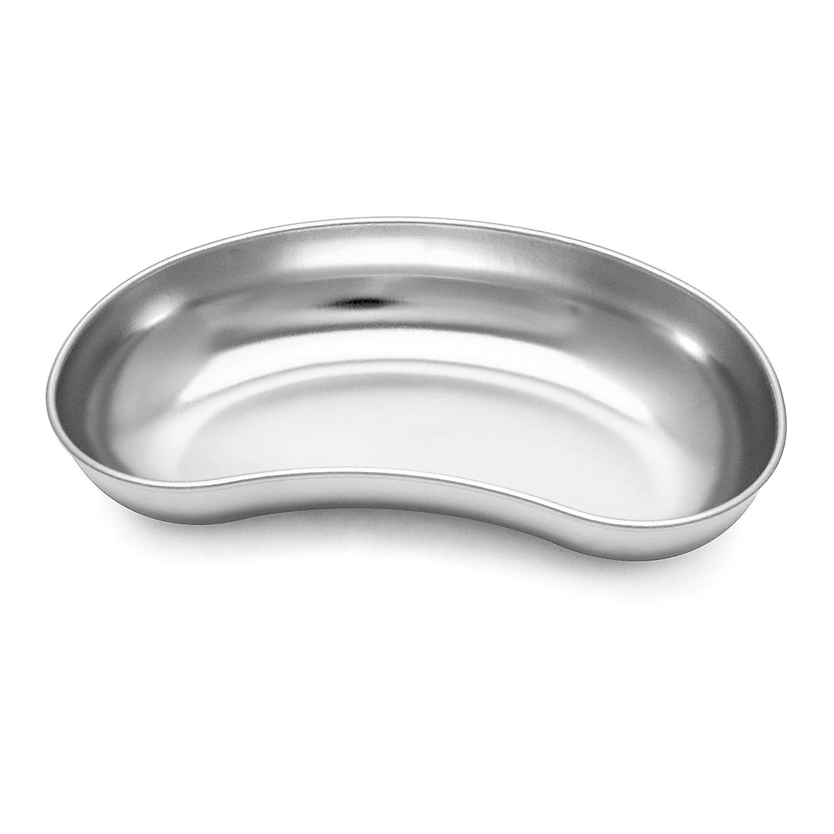 QWORK 2Pcs 8" Stainless Steel Kidney Tray, Kidney Shaped Emesis Basin, Dental Lab Instruments Surgical Trays, Reusable Metal Kidney Dish,for Soiled Dressings, Medic Waster