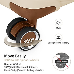 LEAVES KING Luggage Sets 5 Piece, Expandable(Only 24"&28") PP Suitcase with Spinner Wheels, Durable Luggage Sets Clearance Carry On Luggage Suitcase Set For Women Men, Cream