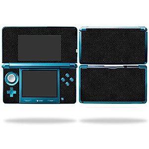 MightySkins Skin Compatible with Nintendo 3DS wrap Sticker Skins Black Leather