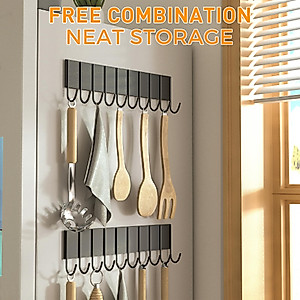 Magnetic Key Holder For Fridge With 10 Hooks, Magnetic Utensil Holder For Wall, Strong Magnetic Key Hanger Hooks Organizer, Magnent Key Rack For Kitchen Metal Door Garage Grill Tools Coat Towel Purse