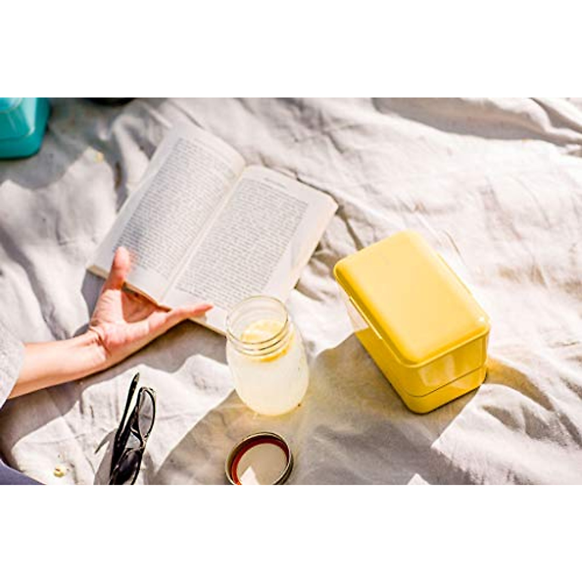 TAKENAKA Bento Bite Dual from, Eco-Friendly and Sustainable Japanese Style Bento Lunch Box (Lemon Zest)