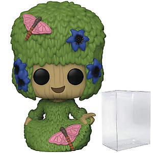 POP Marvel: I Am Groot - Fancy Groot Marie Hair Funko Vinyl Figure (Bundled with Compatible Box Protector Case), Multicolored, 3.75 inches