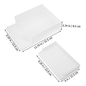 Cabilock 2pcs Desk Pen Holder Stand Office Supplies Office Pen Holder Office Supply Organizers and Storage Bins Desktop Stationery Organizer Desktop Makeup Container File Storage Shelf