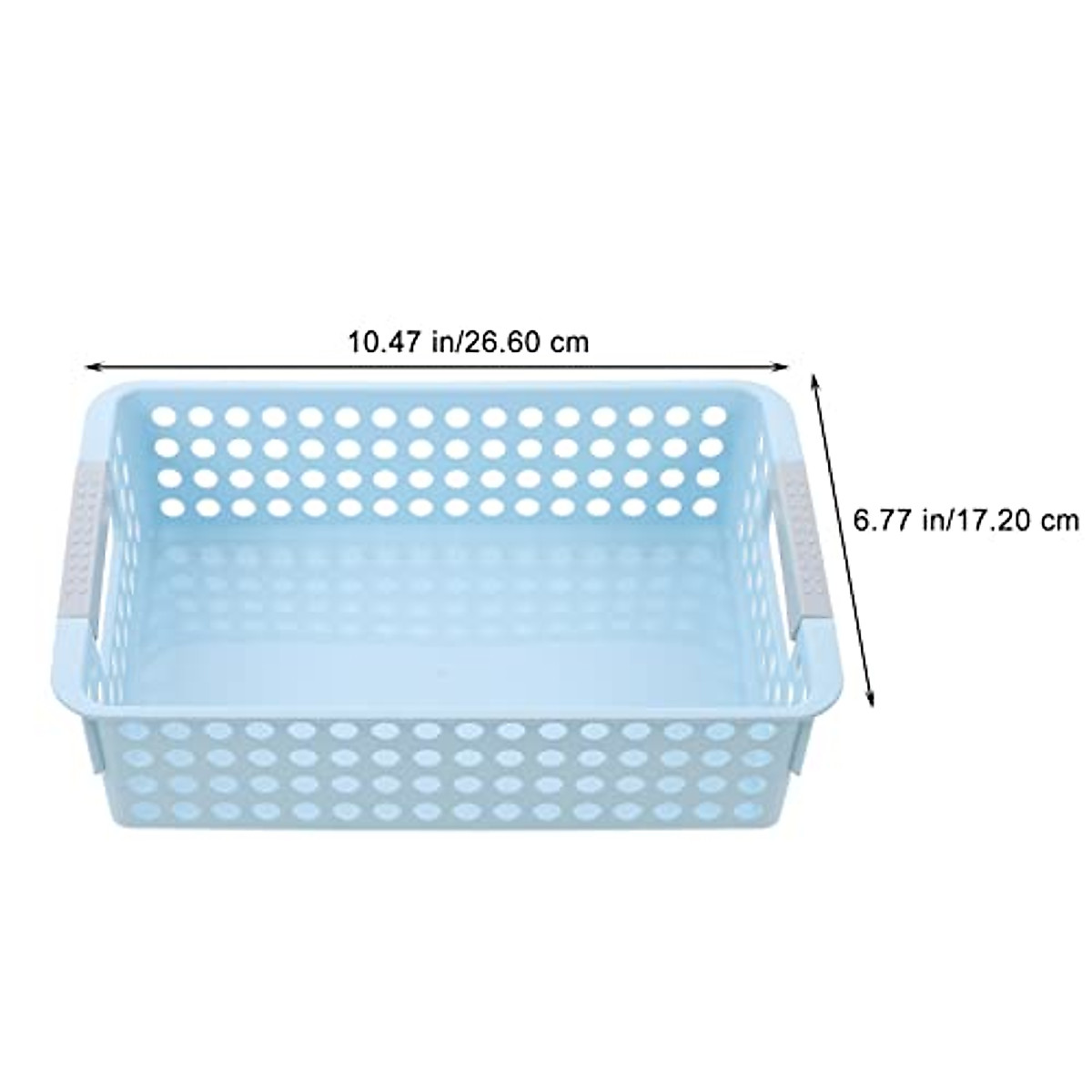 Zerodeko Rectangular Storage Basket 5pcs Plastic Storage Baskets Shelves Small Storage Bins Hollow Desktop Baskets for Closet Shelf Pantry Organizing Home Supplies Blue Makeup Storage Box