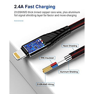 3Pack 3ft iPhone Charger, [ Apple MFi Certified ] 3 Foot iPhone Charging Cable, Nylon Braided 3 Feet Lightning Charger Cord for Apple iPhone 14 Pro Max/13/12 Mini/11/X/XS/XR/XS Max/8/7/6/5S Wire