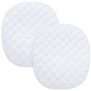 Waterproof Bassinet Mattress Pad Cover Fit for Graco Pack 'n-Play Dome LX Bassinet (not playard), 2 Pack, Ultra Soft Viscose Made from Bamboo Terry Surface, Breathable and Easy Care