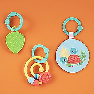 Bright Starts Tiki Bar Baby Activity Gym & Tummy Time Mat with Bar and 3 , Newborn to 3 Years