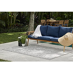 Momeni Hampton Transitional Indoor/Outdoor Area Rug, Grey, 2' X 3'
