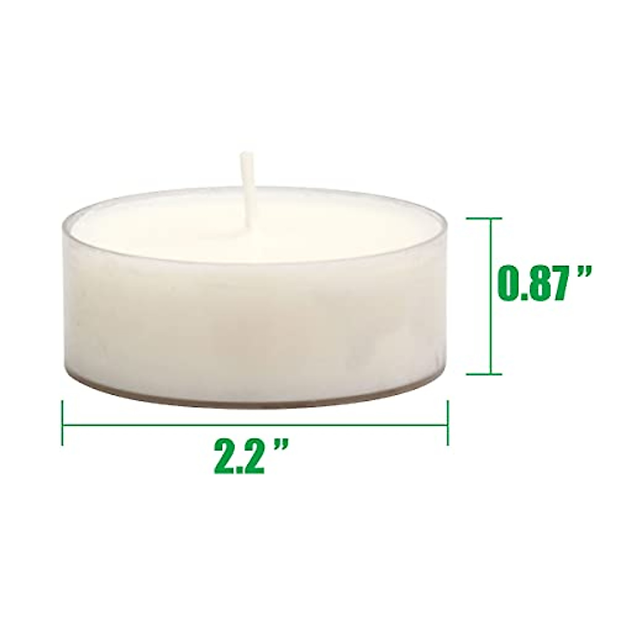 Stonebriar 20 Count Unscented Mega Oversized Clear Cup White Tea Light Candles with 9 Hour Burn Time