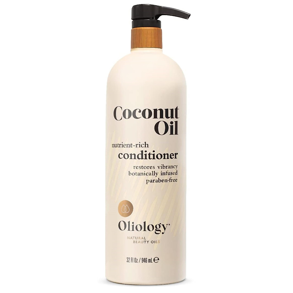 Oliology Nutrient Rich Coconut Oil Conditioner - Restores Vibrancy & Softens Hair | Repairs Damaged Dry Weak Hair | Intensely Hydrates | Botanically Infused | Paraben Free (32 fl oz)