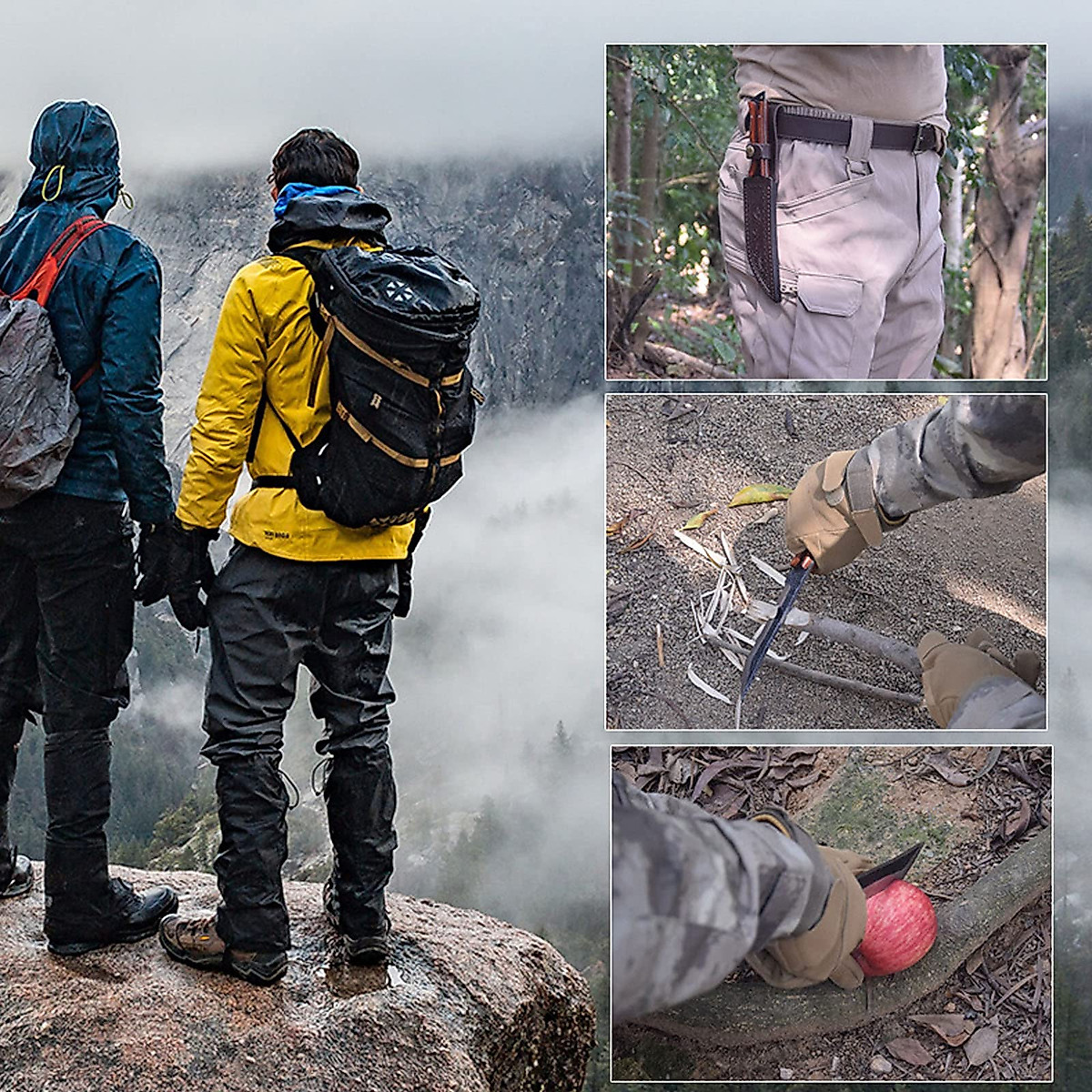 HENWAFX boning knife for meat cutting,Hand Forged Chef Knife Meat Butcher Cleaver Kitchen Knife for Outdoor hunting camping barbecue with sheath, meat and fish fillet bbq knife