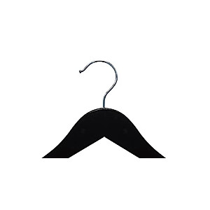 NAHANCO 20417 Wooden Top Hanger, Flat, 17", High Gloss Black Finish (Pack of 100)
