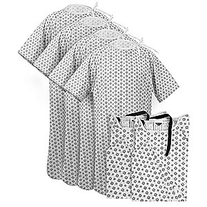 Oakias Patient Gowns 6 Pack – Unisex Cotton Blend Hospital Gown – 45” Long and 61” Wide – Fits Comfortably up to 2XL