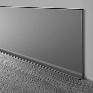 PRO FLEX Gray Vinyl Wall Base 4 inch X 20 ft - Flexible Self Stick Vinyl Wall Base with Toe