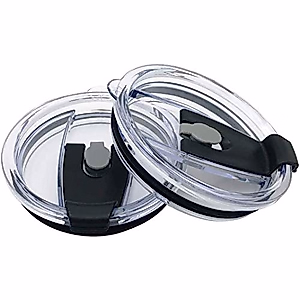 2 Replacement Flip Lids for Stainless Steel Insulated Tumbler Travel Mug, Compatible w/YETI Rambler,Ozark Trail,Old Style Rtic and More (20 oz Spill Proof Splash Resistant Lid)