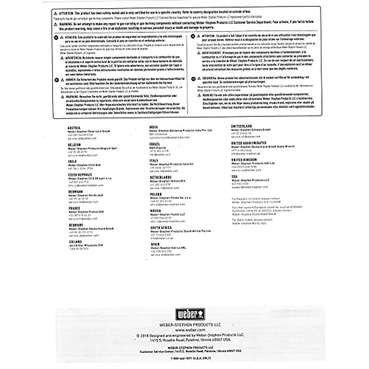 Weber 69283 Genesis II 310 Igniter Switch