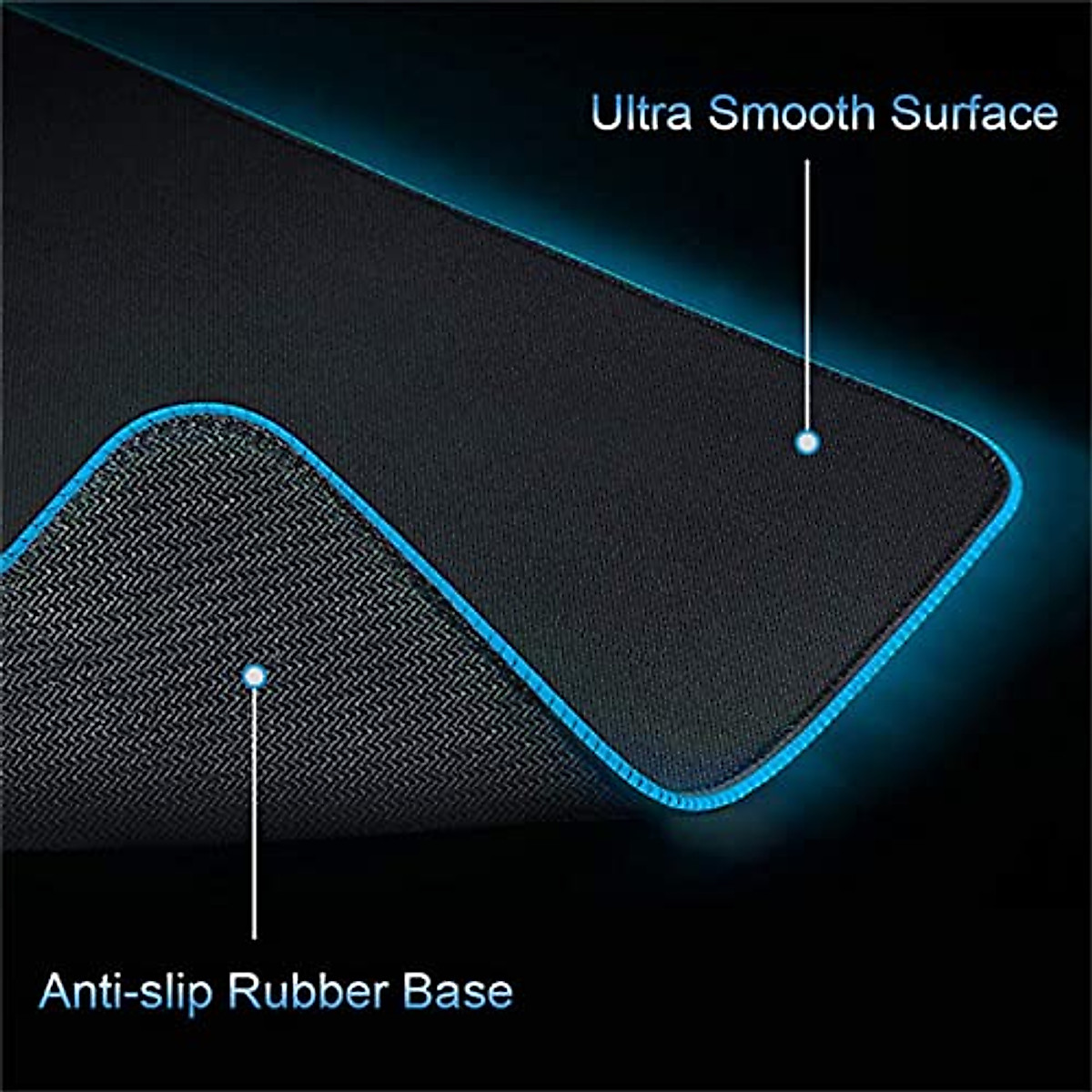 Gaming Mouse Pad Colorful Hexagon Shaped Large Led Mouse Pads XXL RGB Computer Mouse Mat Gaming Accessories Oversized Keyboard Desk Pad 300X600Mm