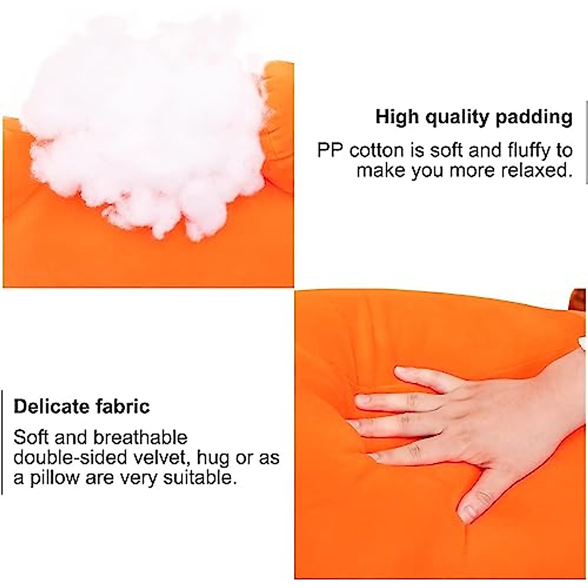 Niuniu Daddy Fox Stuffed Animals Not Weighted, Cute Big Lying Fox Plush Toy, 18.1in Kawaii Soft Plushies, Hugging Body Pillow for Christmas/Birthday/Party Gifts Presents for Kids Girls Boys Adults