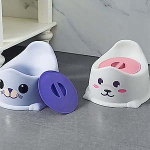 Kisangel Portable Seat Baby Potty Training Cute Grey Seal Toddlers Potty Baby Toilet Train for Toddlers Baby Training Toilet Portable Toilet