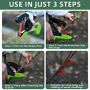 Suca Plant Tying Machine, Lightweight Plant Tying Tape Tool to Tie Up Vine Quickly, Plant Tie Tapener Gun with Tapes and Staples Green