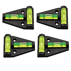 4Pcs RV T Level Cross Check Levelers Bubble Levels Use for RVs, Camper, Travel Trailer, Tripods, Camera, Telescope, Photography, Wood Shop, Table, 3D Printer (Black)