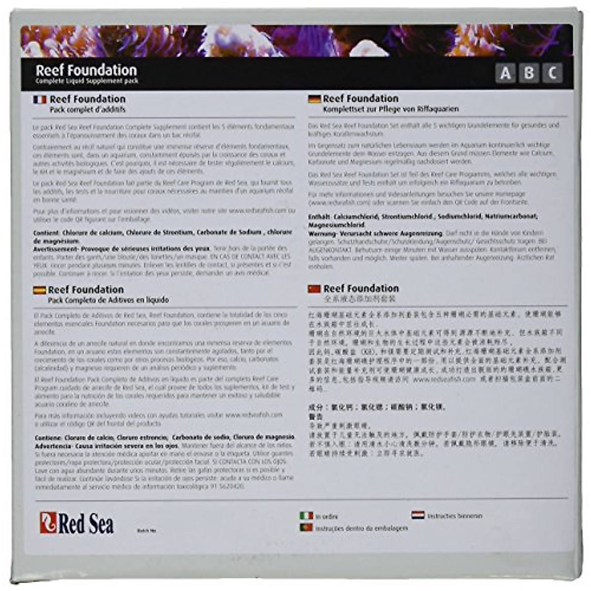 Red Sea Reef Foundation Liquid Starter Kit, 3 by 250ml, 3-Pack