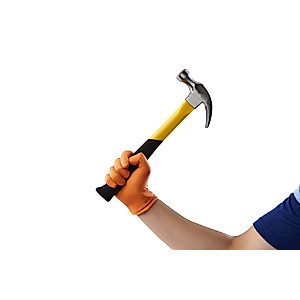 Venom Steel Maximum Grip Nitrile Gloves, 8 Mil Thick, Raised Diamond Texture For Grip, Puncture and Rip Resistant, Hi-Visibility Orange, Large (100 Count)