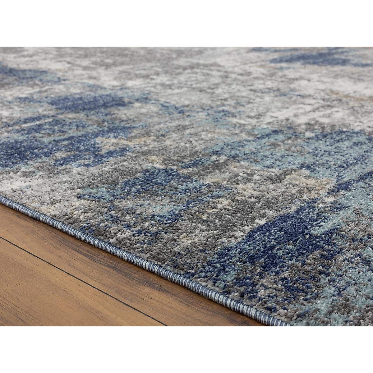 LUXE WEAVERS Euston Blue 5 x 7 Abstract Modern Area Rug