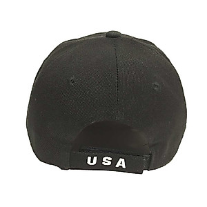 aesthetinc Patriotic American American Flag Design Baseball Cap with USA 3D Embroidery (Black)