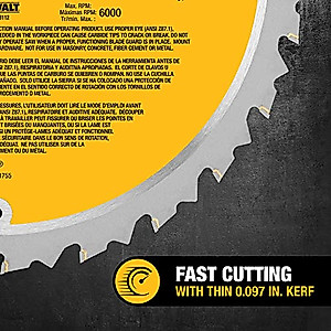 DEWALT 10-Inch Miter / Table Saw Blade, ATB, Thin Kerf, 5/8-Inch Arbor, 24-Tooth (DW3112)
