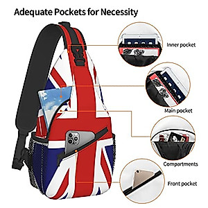 British Flag Britain English England Crossbody Sling Backpack Sling Bag Travel Hiking Chest Bag Daypack
