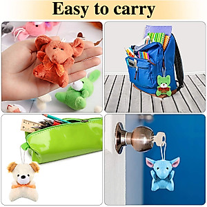 Skylety 32 Pcs Mini Animal Plush Toy Assortment Cute Small Safari Stuffed Toys Small Animals Keychain Decoration for Kids Back to School Gift Carnival Prize Student Award Party Favor(Jungle Animals)