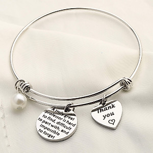 BEKECH Professor Gift Mentor Gift Teacher Jewelry A Truly Great Professor is Hard To Find Difficult To Part With Keychain Retirement Gift Appreciation Gift for Professor from Graduates (Bracelet)