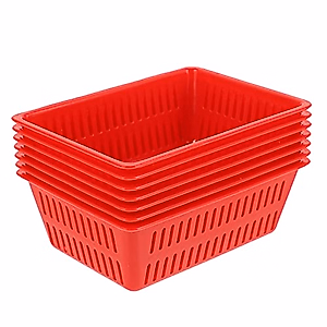Kisangel 7pcs Coin Baskets Multipurpose Storage Basket Bin Desktop Sundries Container Sundries Organizer for Home Red