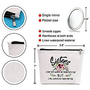 GevGuxLuo Sister Gifts from Sisters -Sister Birthday Gifts -Christmas Gift for Sister In Law Big/Little Sister -Sisters Makeup Bag Gift -I Will Always Be There for You