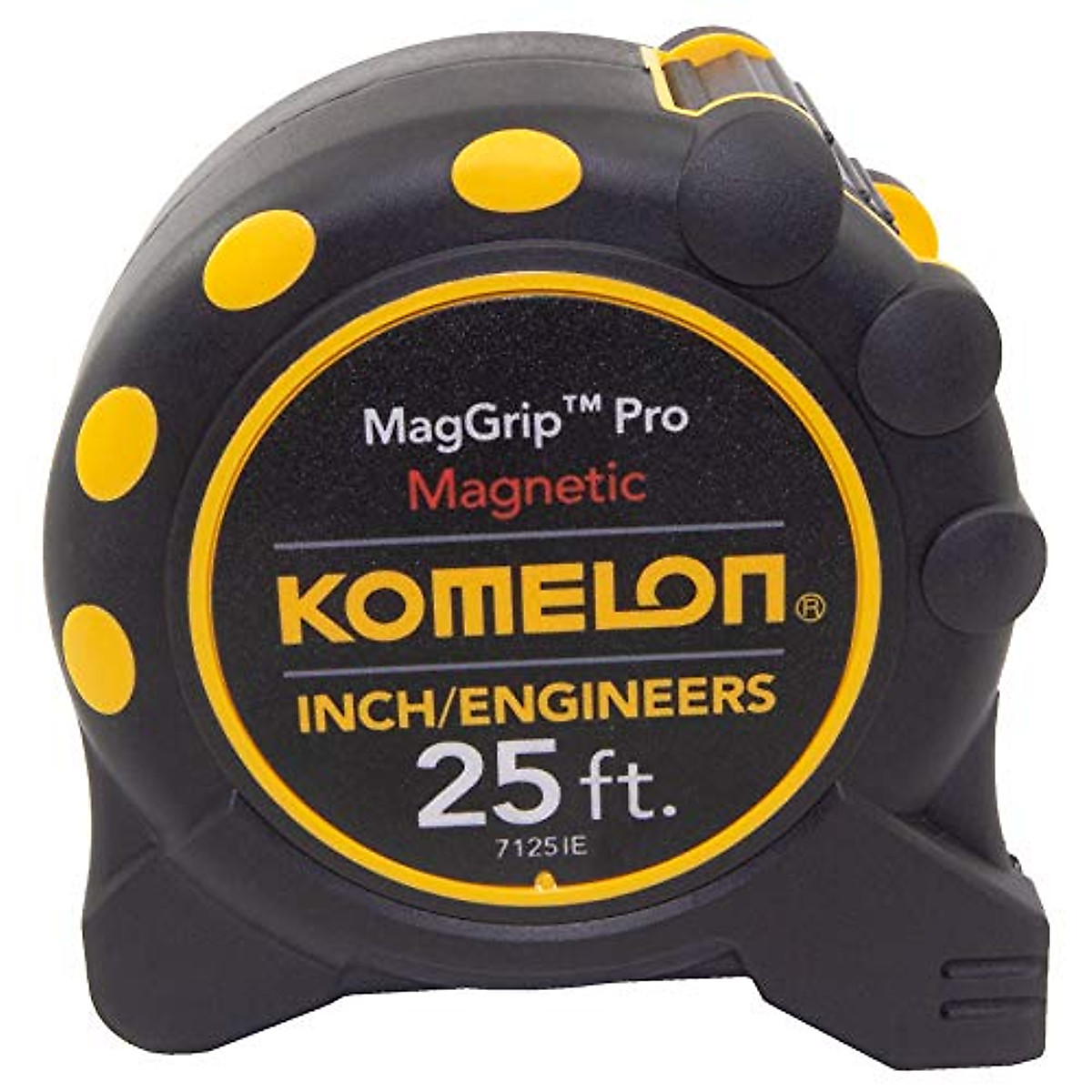 Komelon 7125IE; 25' x 1" Magnetic MagGrip Pro Tape Measure with Inch/Engineer Scale, Yellow/Black