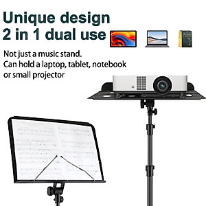 EASTROCK Sheet Music Stand Professional with Portable Bag Widened Panel, Thickened Pipe Wall, Lengthened Height Lifting Music Stand, Adjustable Folding Plate Metal, with Phone Holder