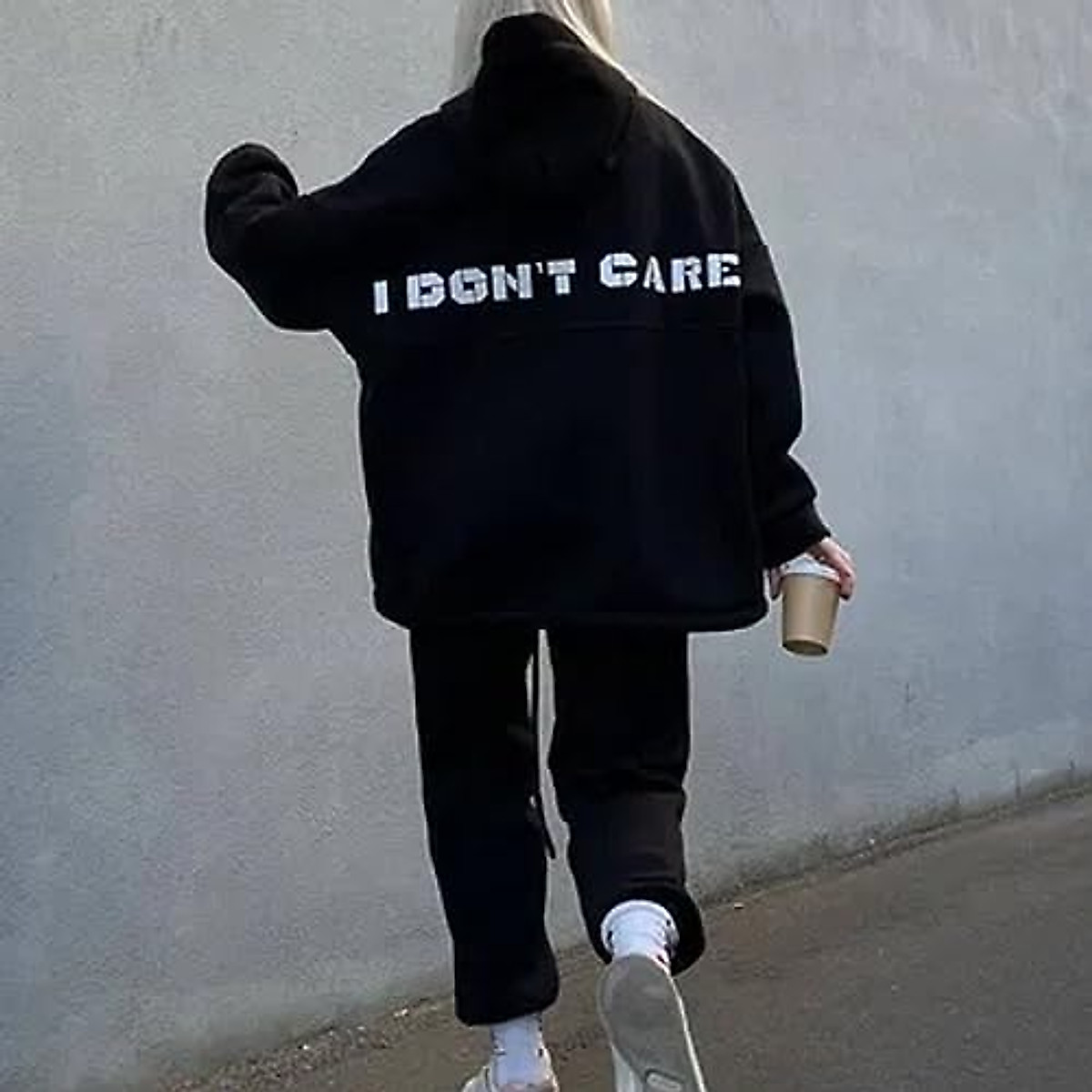 Sweatsuit for Women 2 Piece Set Hoodies Sweatshirt Sets for Women Track Suits for Women Set Y2k Two Piece Sets for Women Going Out Workout Sets for Women Black