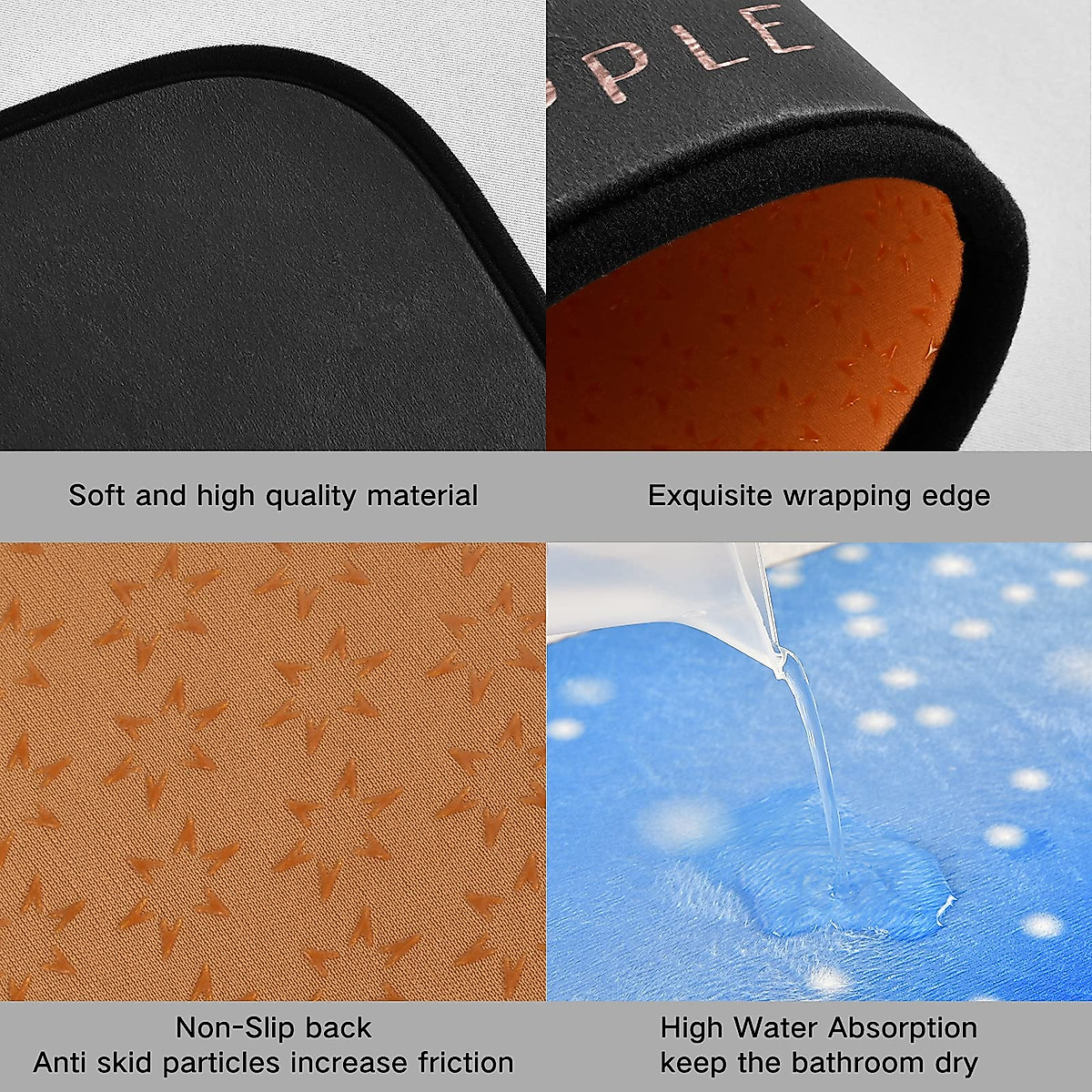 ALAZA Rose Gold Pineapple Black 2 Piece Kitchen Rug Floor Mat Set Runner Rugs Non-Slip for Kitchen Laundry Office 20" x 28" + 20" x 48"